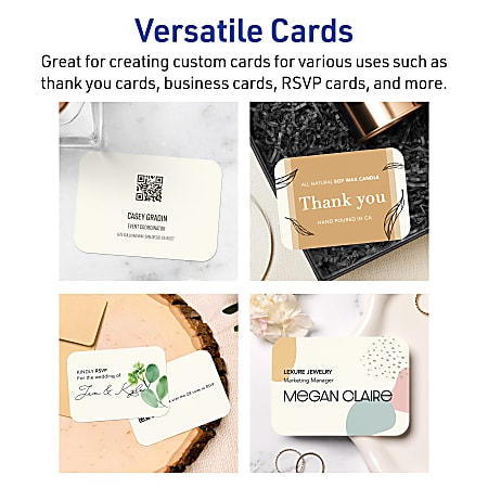 Avery Printable Rounded Corner Business Cards With Sure Feed Technology ...