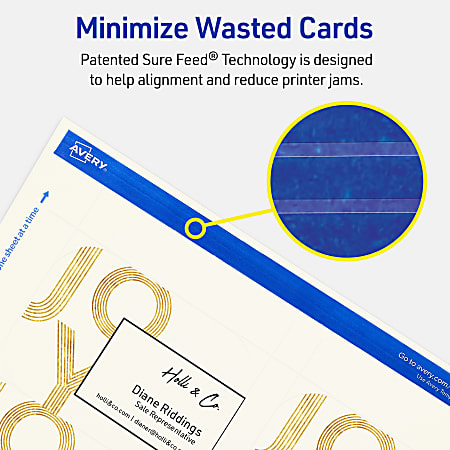 Avery Printable Rounded Corner Business Cards With Sure Feed Technology ...