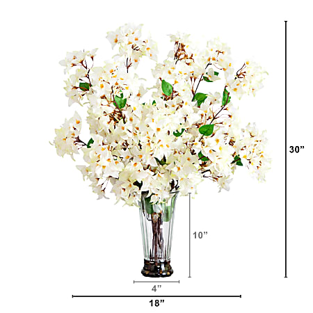Nearly Natural 30 H Artificial Bougainvillea Arrangement With Glass ...