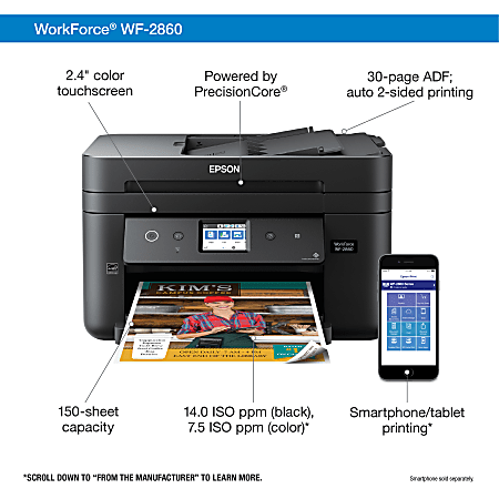 Epson WorkForce WF 2860 Wireless Inkjet All In One Color Printer - Office Depot