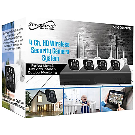 Supersonic Wireless Security Camera System with 4x FHD IndoorOutdoor ...