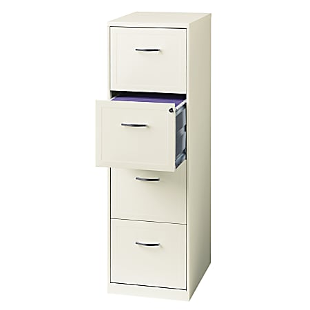 Realspace 18 D 4 Drawer Vertical Letter Size File Cabinet Pearl White Office Depot