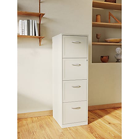 Realspace 18 D 4 Drawer Vertical Letter Size File Cabinet Pearl White ...