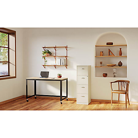 Realspace 18 D 4 Drawer Vertical Letter Size File Cabinet Pearl White ...