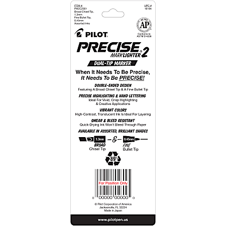 Pilot Precise Marklighter2 Dual Tip Highlighter And Creative Markers ...