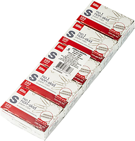 Office Depot Brand Non Skid Paper Clips No. 1 Small Silver Pack Of 5 ...