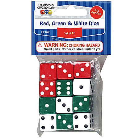 Learning Advantage Dot Dice Assorted Colors 12 Dice Per Pack Set Of 6 ...