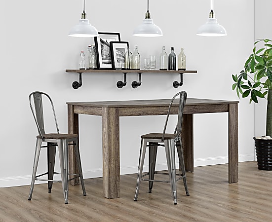 DHP Luxor Metal Counter Stool Charcoal Set Of 2 - Office Depot