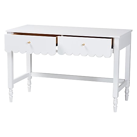 Baxton Studio 47 W Roni Modern Cottage Style Writing Desk With Drawers ...