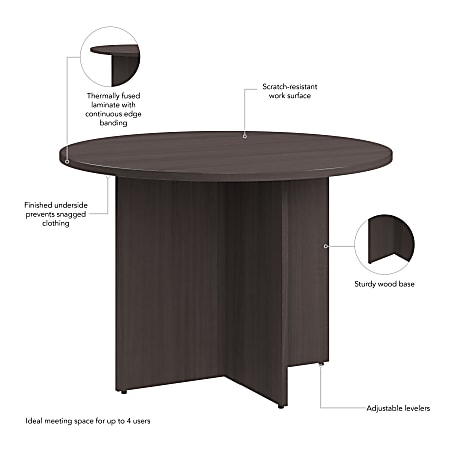 Bush Business Furniture 42 inch Round Conference Table With Wood Base ...
