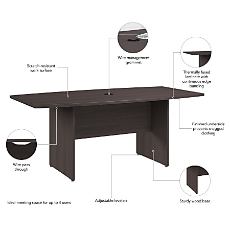 72 Black Conference Table