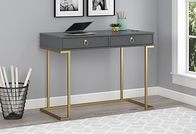 Ameriwood Home Serenity 42 W Writing Desk Graphite Gray - Office Depot