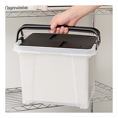 IRIS Portable Wing Lid File Boxes With Handles Letter Size 14 58 x 10 ...