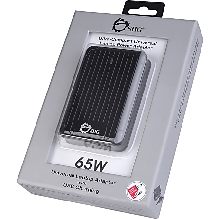 SIIG Ultra Compact Universal Laptop Power Adapter 65W 65 W 120 V AC 230 ...