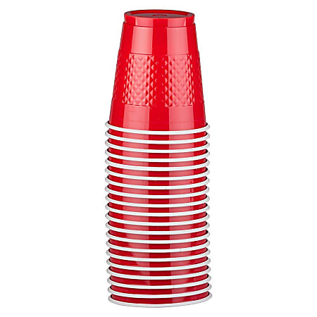 JAM PAPER Plastic Party Cups 12 oz Red 20 GlassesPack - Office Depot