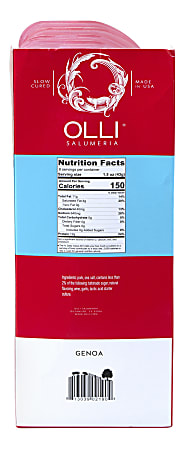 Olli Salumeria Genoa Mild Salami Snacks Box Of 8 Snack Packs - Office Depot