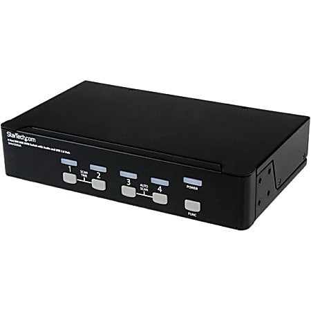 StarTech.com 4 Port KVM Switch for DVI Computers 1U Rack Mount KVM ...