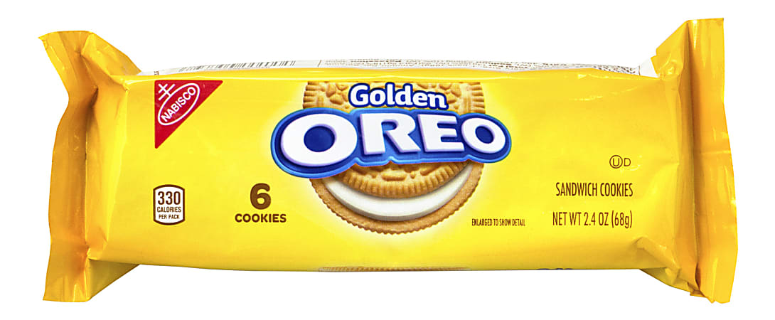 Oreo Golden Sandwich Cookies 6 Cookies Per Pack Box Of 48 Packs ...