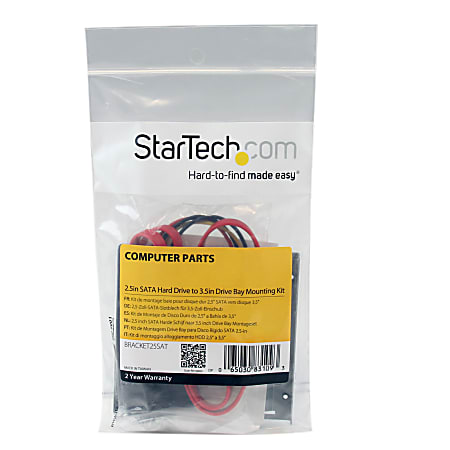 StarTech.com 2.5 in SATA Hard Drive to 3.5 in Drive Bay Mounting Kit ...