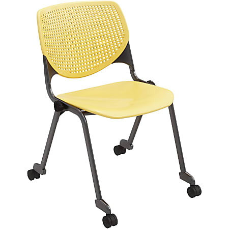 KFI Studios KOOL Stacking Chair With Casters YellowSilver - Office Depot