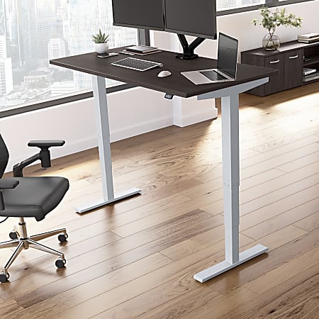 Move 40 Series by Bush Business Furniture Electric Height Adjustable Standing Desk 60 x 30 Storm GrayCool Gray Metallic Standard Delivery Office Depot