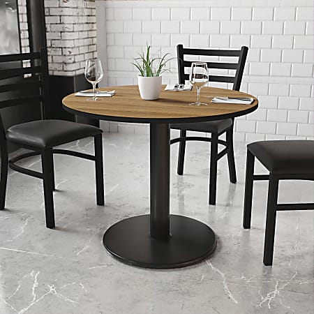 Flash Furniture Round Hospitality Table 31 316 H x 36 W x 36 D Walnut ...