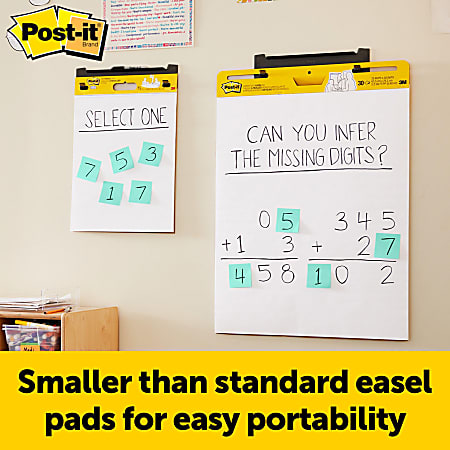 Post it Super Sticky Mini Easel Pads 15 x 18 2 Pads 20 SheetsPad School ...