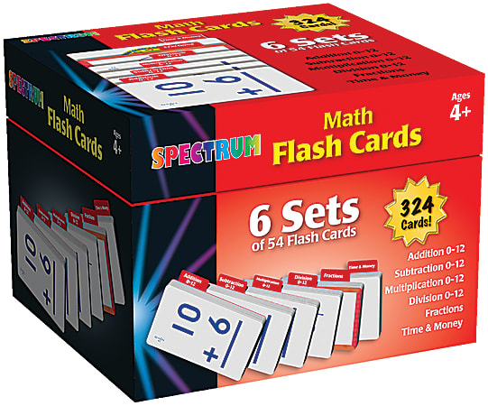 Spectrum Math Flash Cards Boxed Set Pack Of 324 Cards - Office Depot