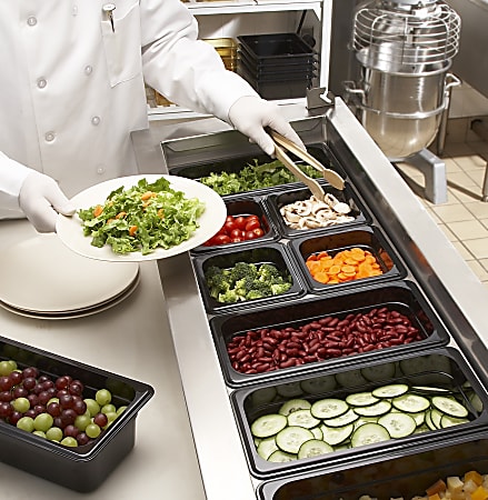 Cambro Camwear GN 13 Size 2 Food Pans 2 H x 7 W x 12 34 D Black Set Of ...