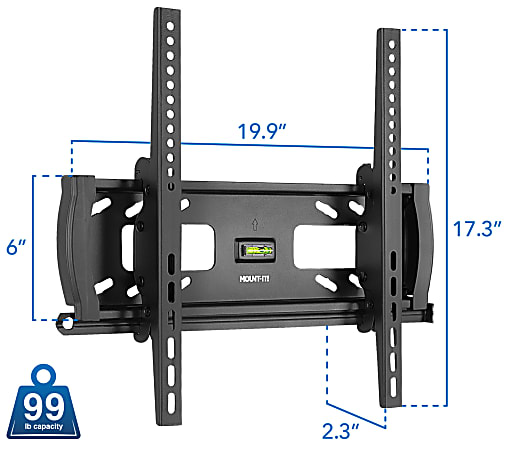 Mount It MI 2244T Lockable Anti Theft TV Wall Mount 7 H x 21 W x 2 D ...