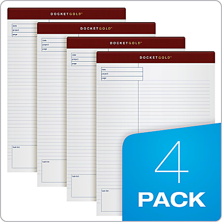 TOPS Docket Gold Premium Writing Pads 8 12 x 11 34 Wide Ruled 40 Sheets ...