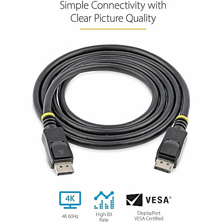 StarTech.com Long DisplayPort 1.2 Cable With Latches 15 - Office Depot
