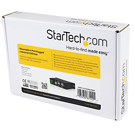 StarTech.com 4 Port USB 2.0 Hub Add four rugged external USB 2.0 ports ...