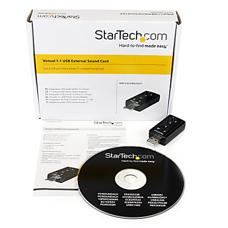StarTech.com Virtual 7.1 USB Stereo Audio Adapter External Sound Card ...