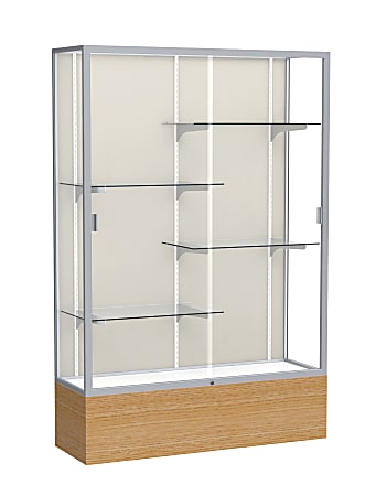 Waddell Reliant 4 Shelf Floor Display Case 72 H x 48 W x 16 D Natural ...