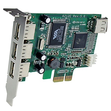 StarTech.com 4 port PCI Express LP USB Adapter Card - Office Depot