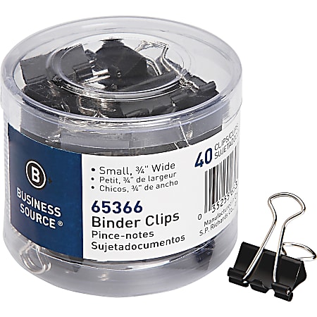 Business Source Small Binder Clips Pack Of 40 - ODP Business Solutions