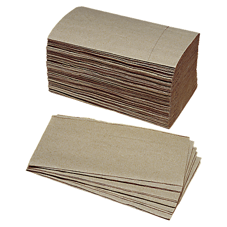 SKILCRAFT Single Fold 1 Ply Paper Towels 90percent Recycled Kraft 250 ...