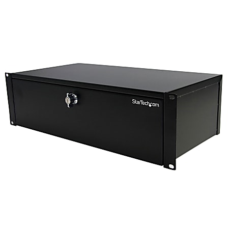 StarTech.com Steel Rack Mount Locking Storage Drawer 5 14 H x 19 W x 9 ...