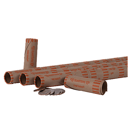 Coin Tainer PAP R Tubular Coin Wrap 25 Denomination Durable Burst ...
