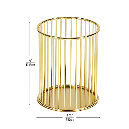 Mind Reader Pen And Accessories Holders 4 H x 3 W x 3 D Gold Set Of 3 ...