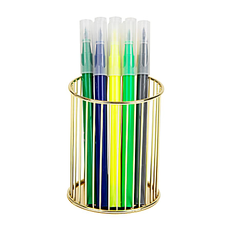 Mind Reader Pen And Accessories Holders 4 H x 3 W x 3 D Gold Set Of 3 ...
