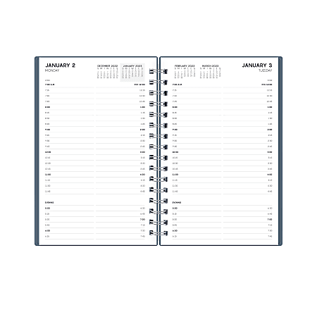 Blue Sky Daily Aligned Planner 5 x 8 Steel Blue January To December ...