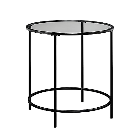 Sauder Harvey Park Round Side Table 22 H x 22 W x 22 D BlackClear ...