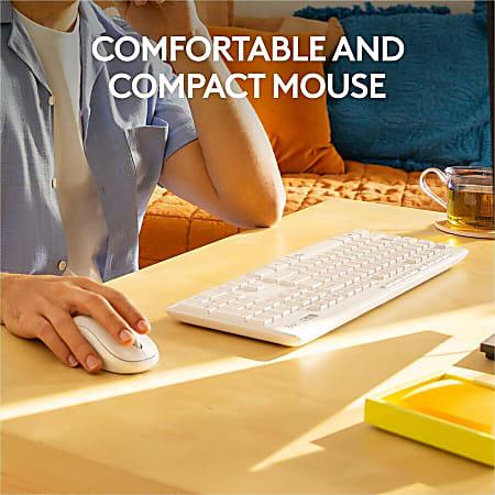 Logitech MK295 Silent Wireless Combo USB Wireless Wi FiRF Off White USB ...