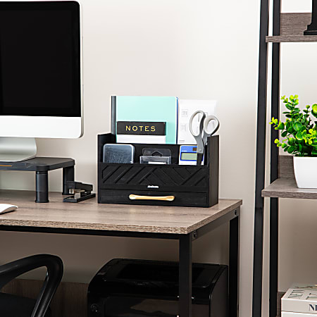 Mind Reader 5 Compartment Desktop Organizer 7 12 H x 4 12 W x 12 12 D ...