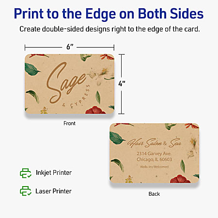 Avery Printable Postcards With Sure Feed Technology 4 x 6 Rectangle ...