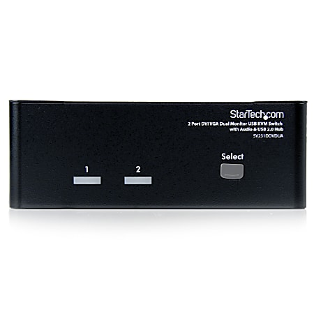 StarTech.com 2 Port DVI VGA Dual Monitor KVM Switch USB with Audio USB ...