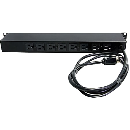 StarTech.com 1U Rackmount 8 Outlet PDU Power Distribution Unit - Office Depot