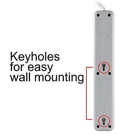 GE 62932 6 Outlet Surge Protector 10 White - Office Depot